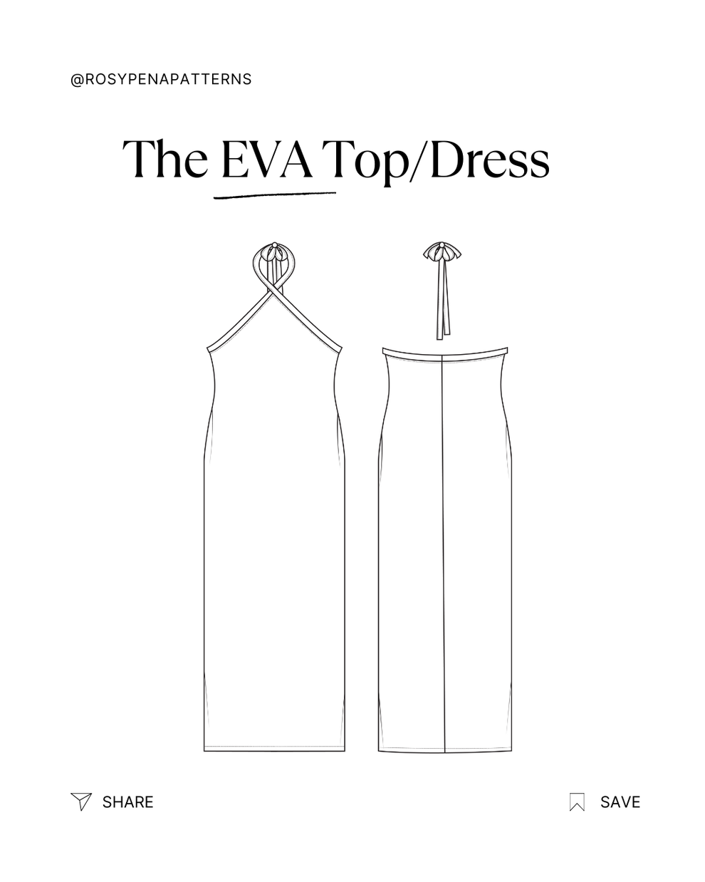 EVA TOP/DRESS DIGITAL SEWING PATTERN – Rosy Peña